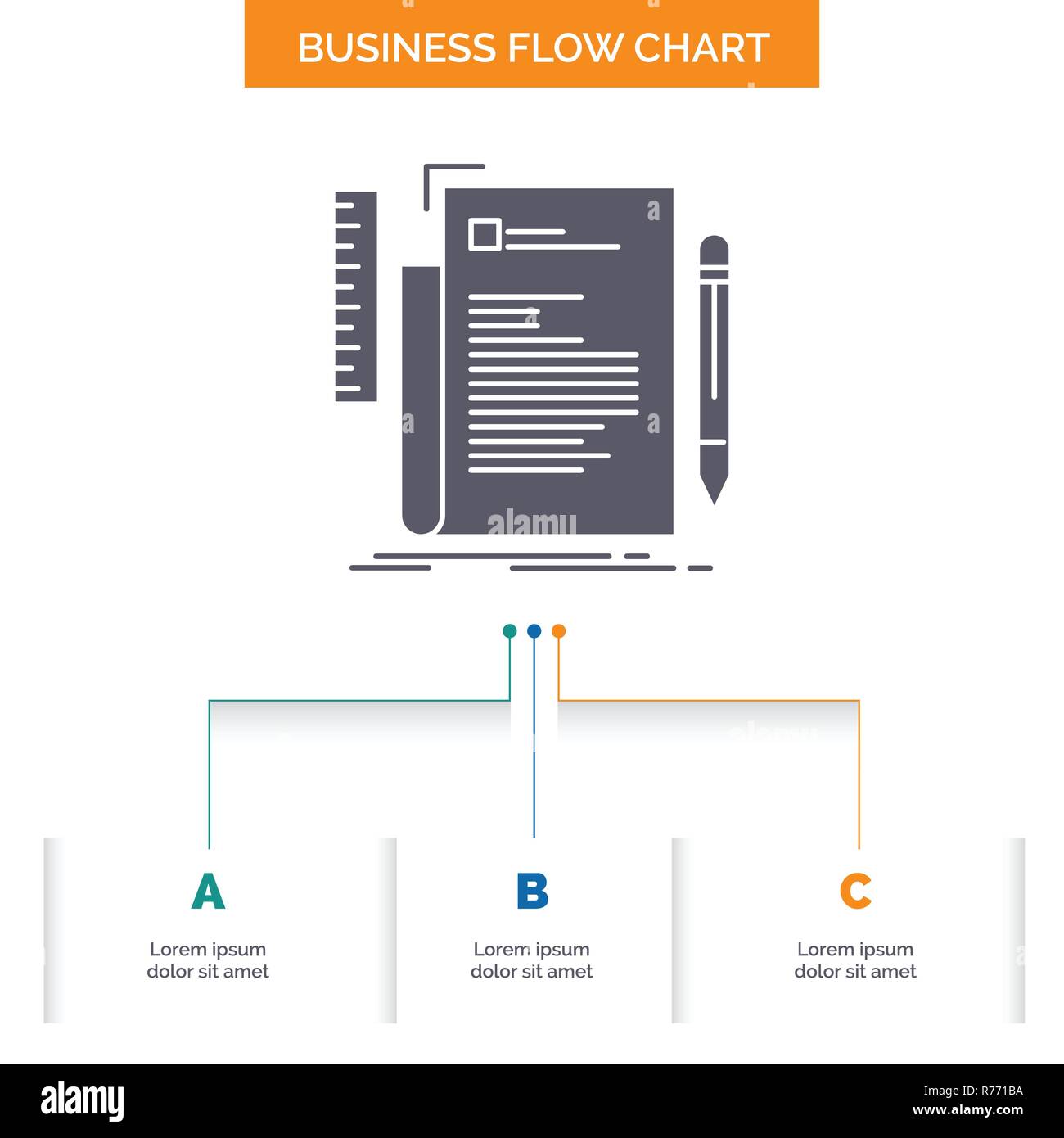 Code Coding File Programming Script Business Flow Chart Design With 3 Steps Glyph Icon For