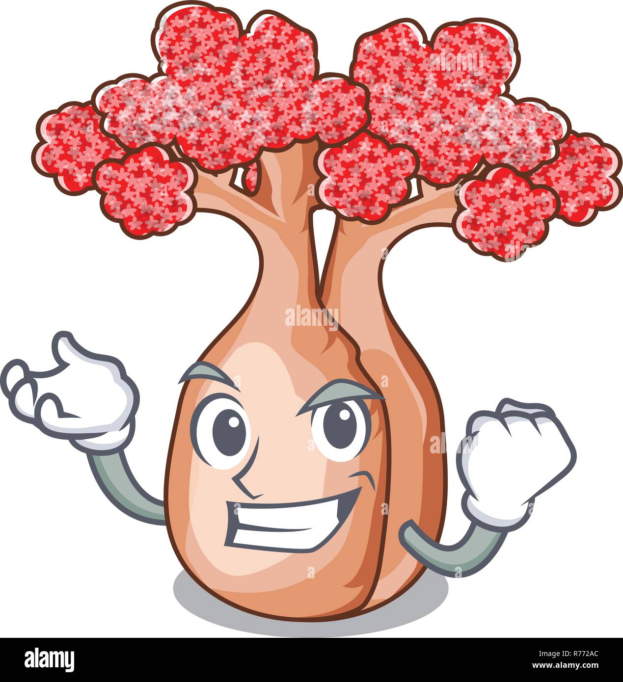 Successful hand bottle tree in rope character vector illustration Stock ...