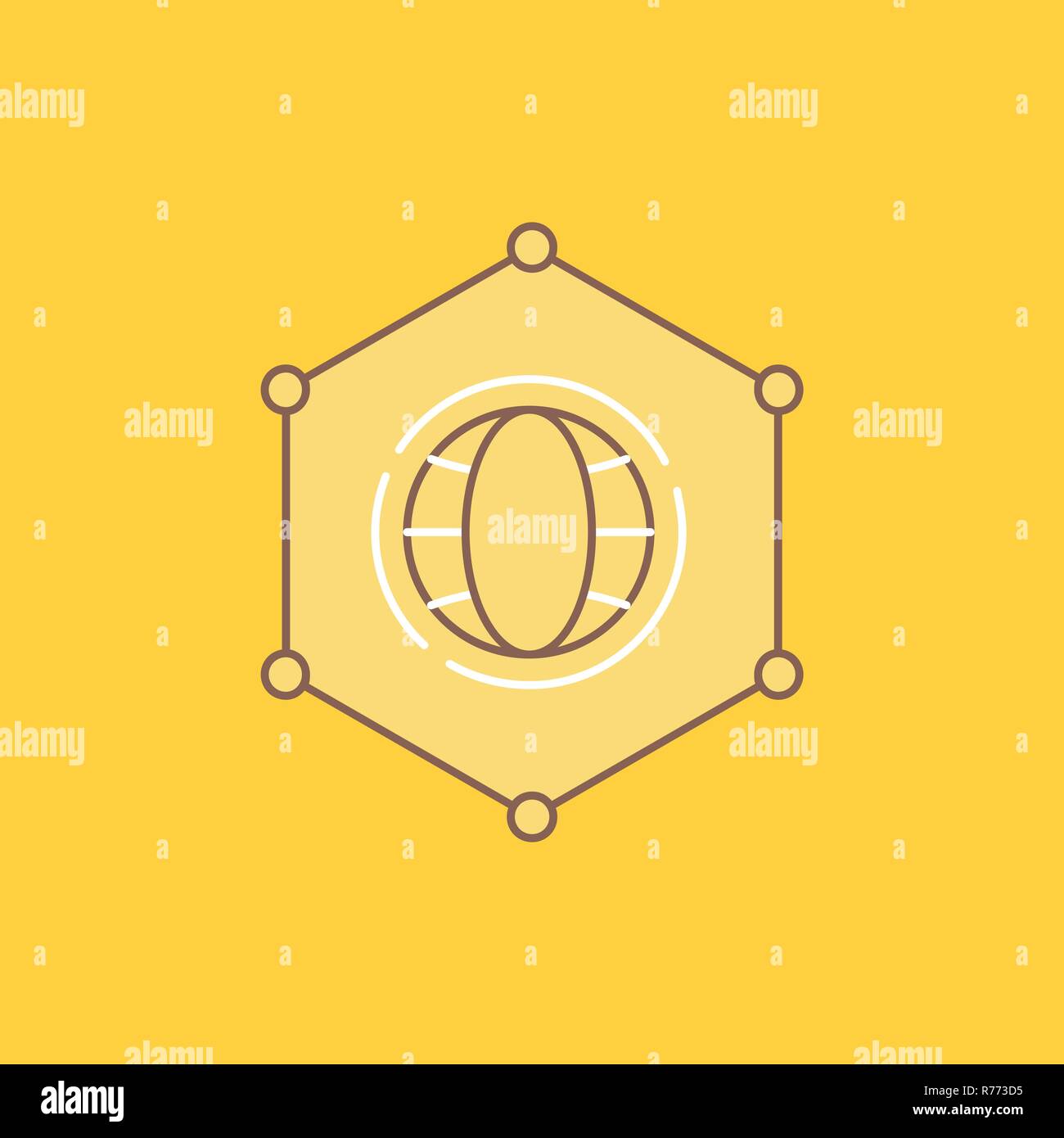 Network, Global, data, Connection, Business Flat Line Filled Icon. Beautiful Logo button over ...