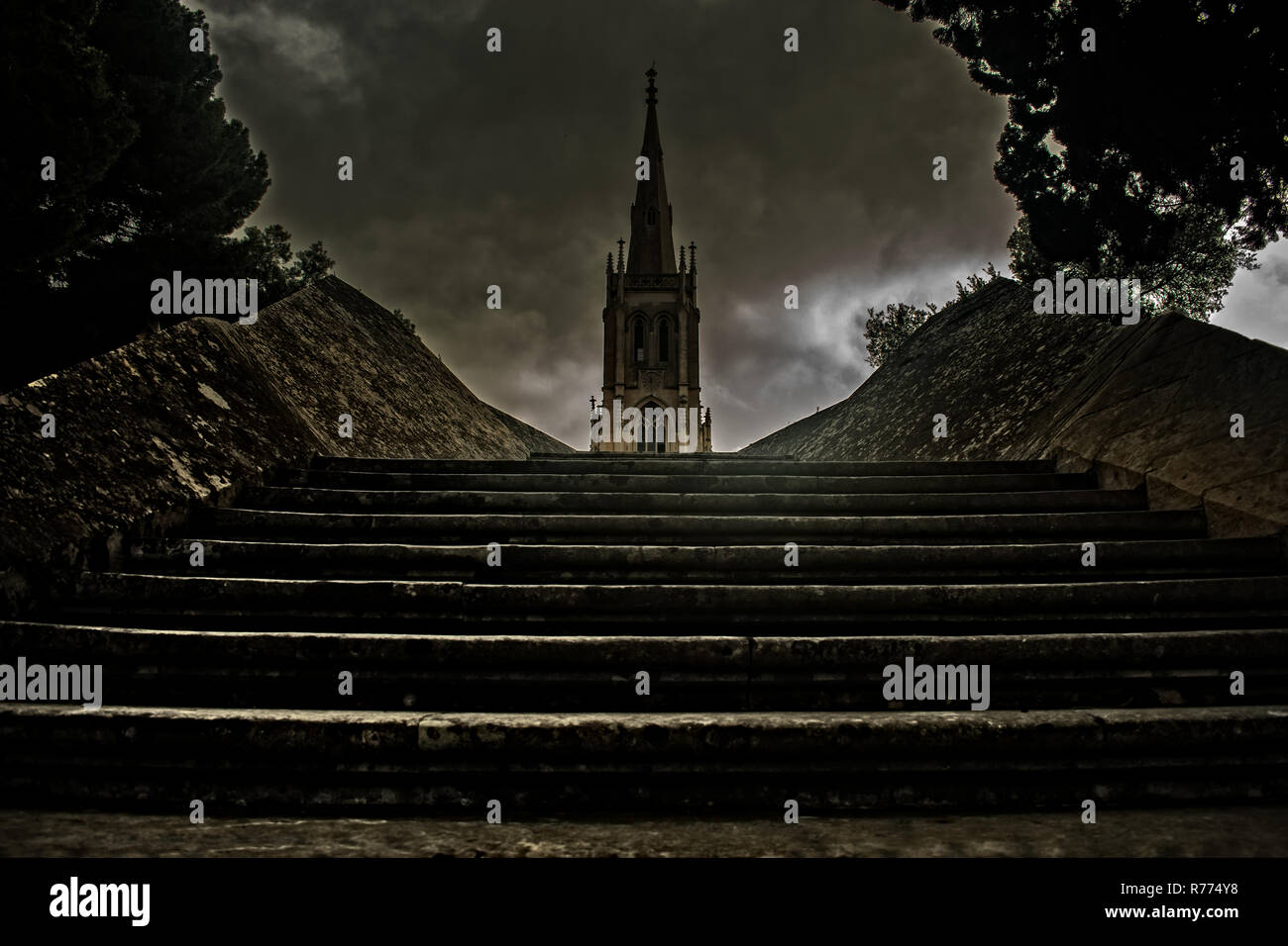 Walking to the Cemetry Church in Malta Stock Photo - Alamy