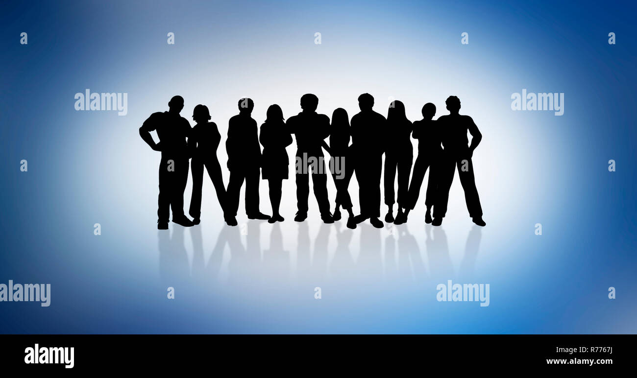 Group Of People isolated background black white Stock Photo - Alamy