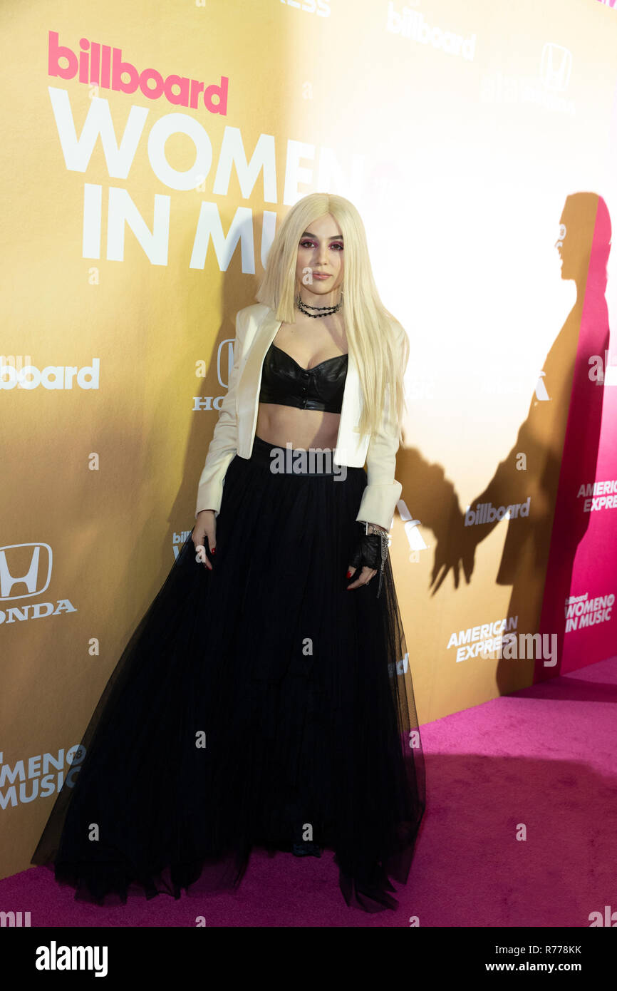 New York, NY - December 6, 2018: Ava Max wearing dress by Alexander ...