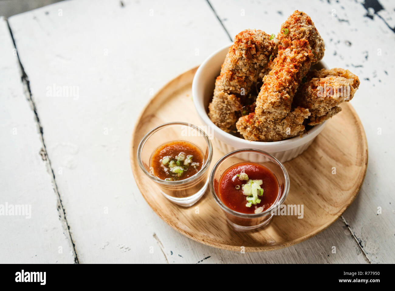 breaded mozzarella cheese stick finger bites snack food Stock Photo - Alamy