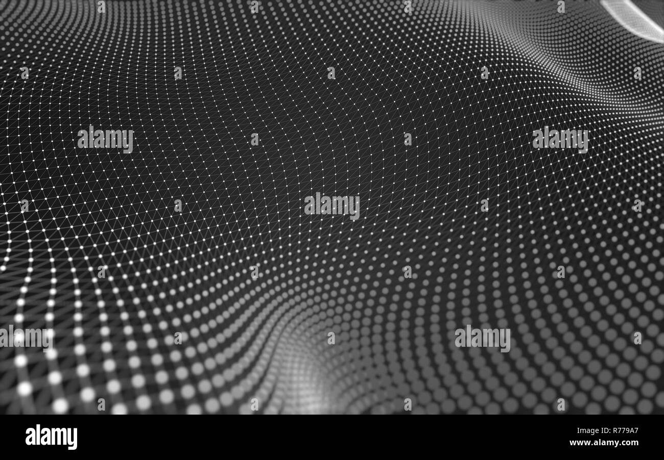 Abstract polygonal space low poly dark background, 3d rendering Stock ...