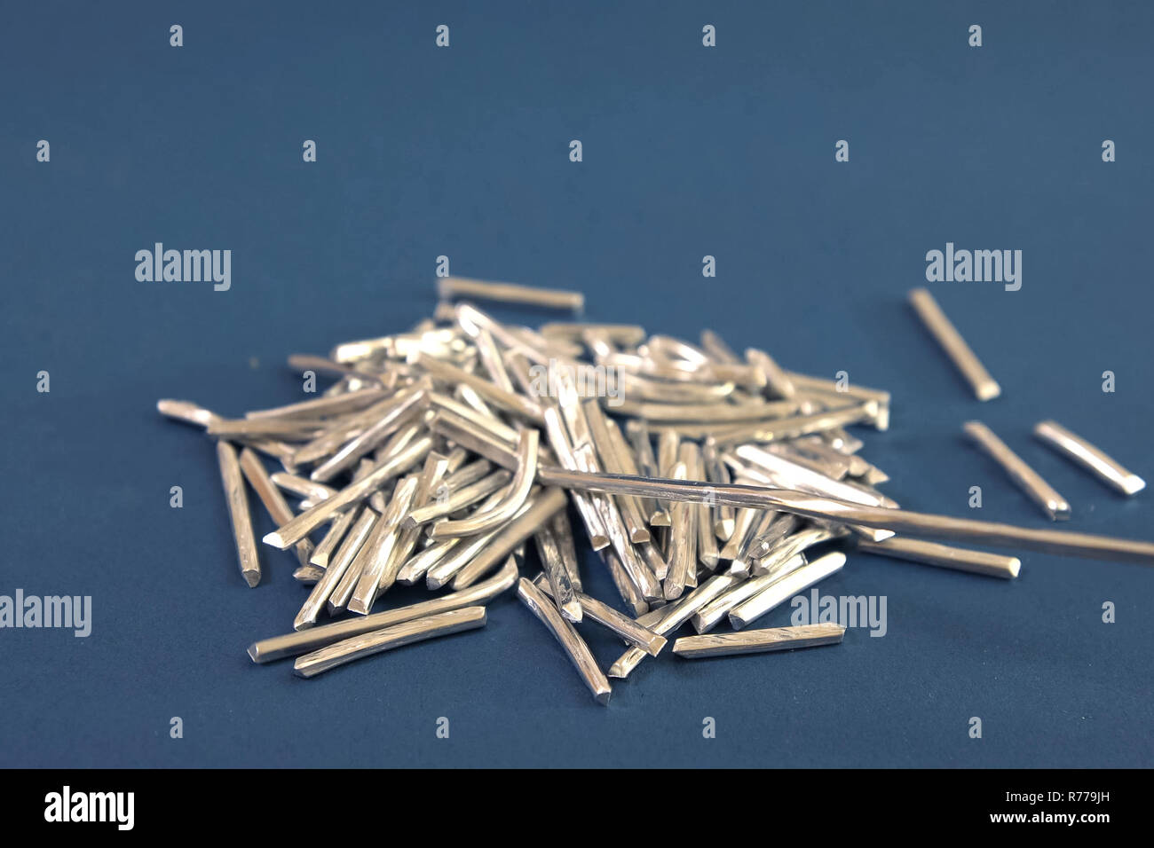 Pieces of aluminum wire for chemical experiments Stock Photo - Alamy