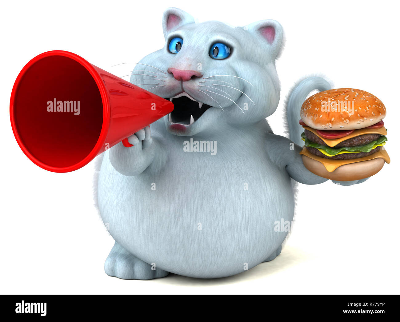 Fun cat - 3D Illustration Stock Photo - Alamy