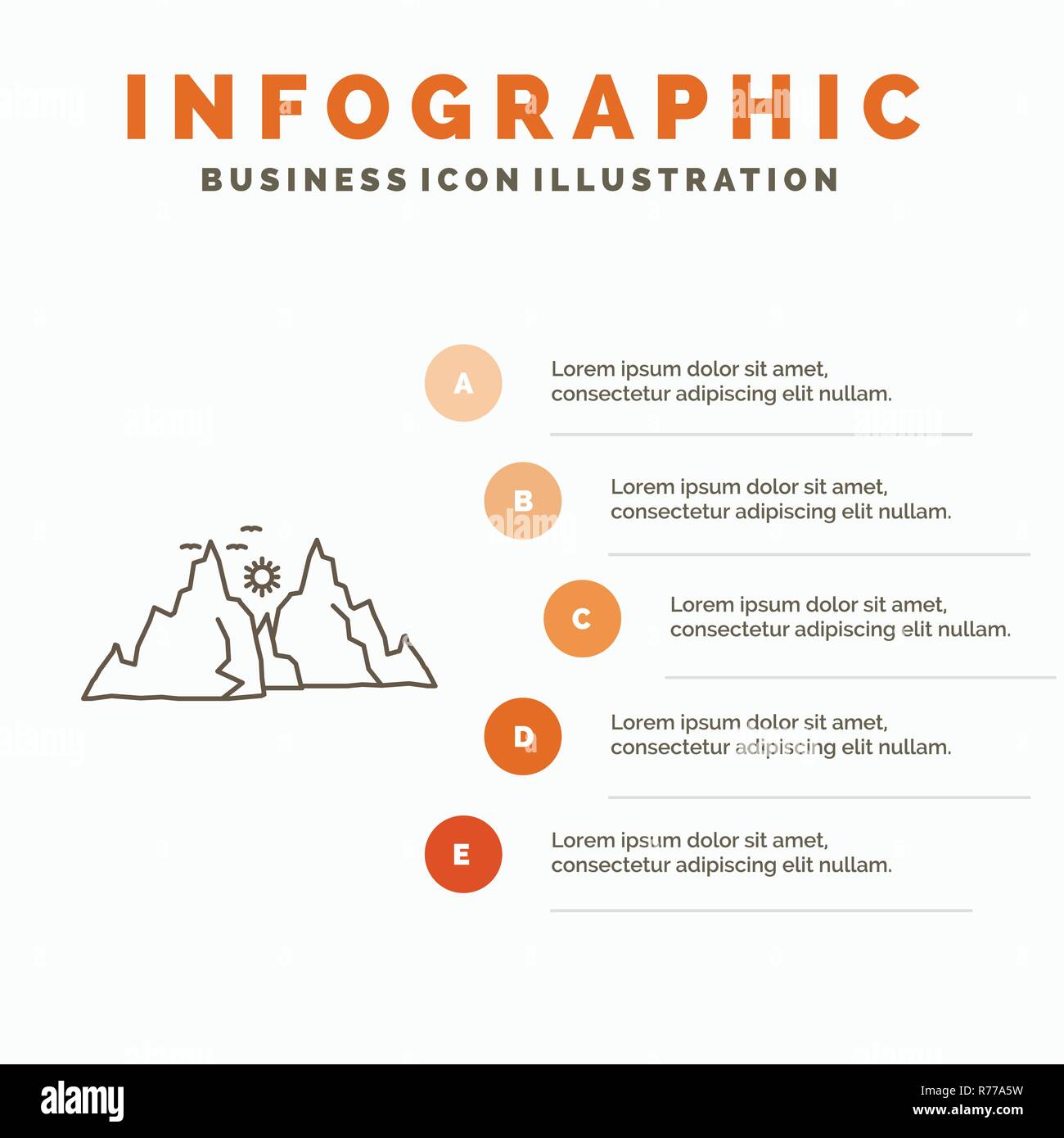 mountain, landscape, hill, nature, sun Infographics Template for ...