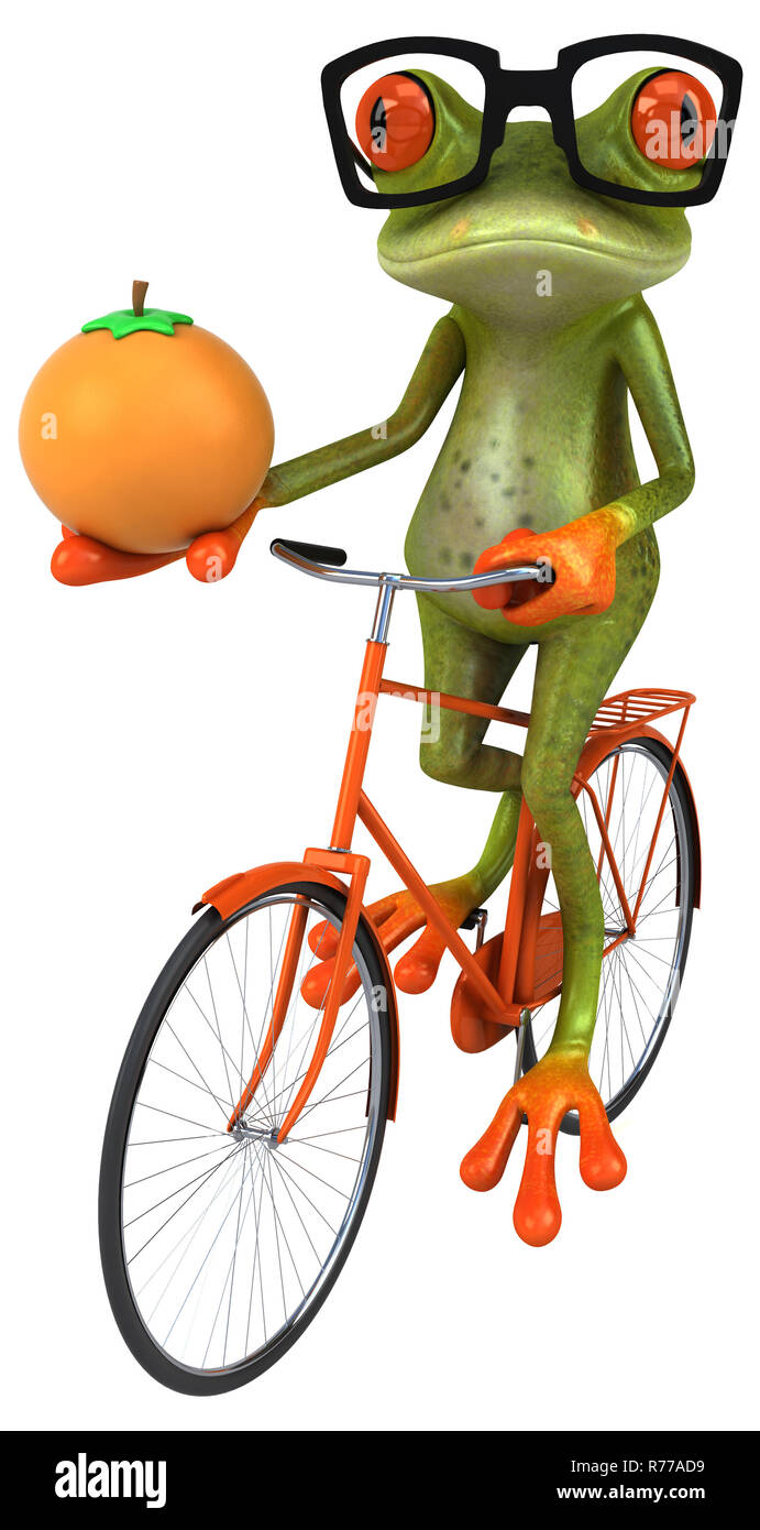 Fun frog - 3D Illustration Stock Photo - Alamy