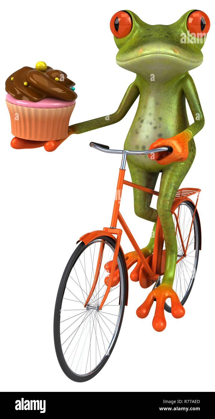 Fun frog - 3D Illustration Stock Photo - Alamy