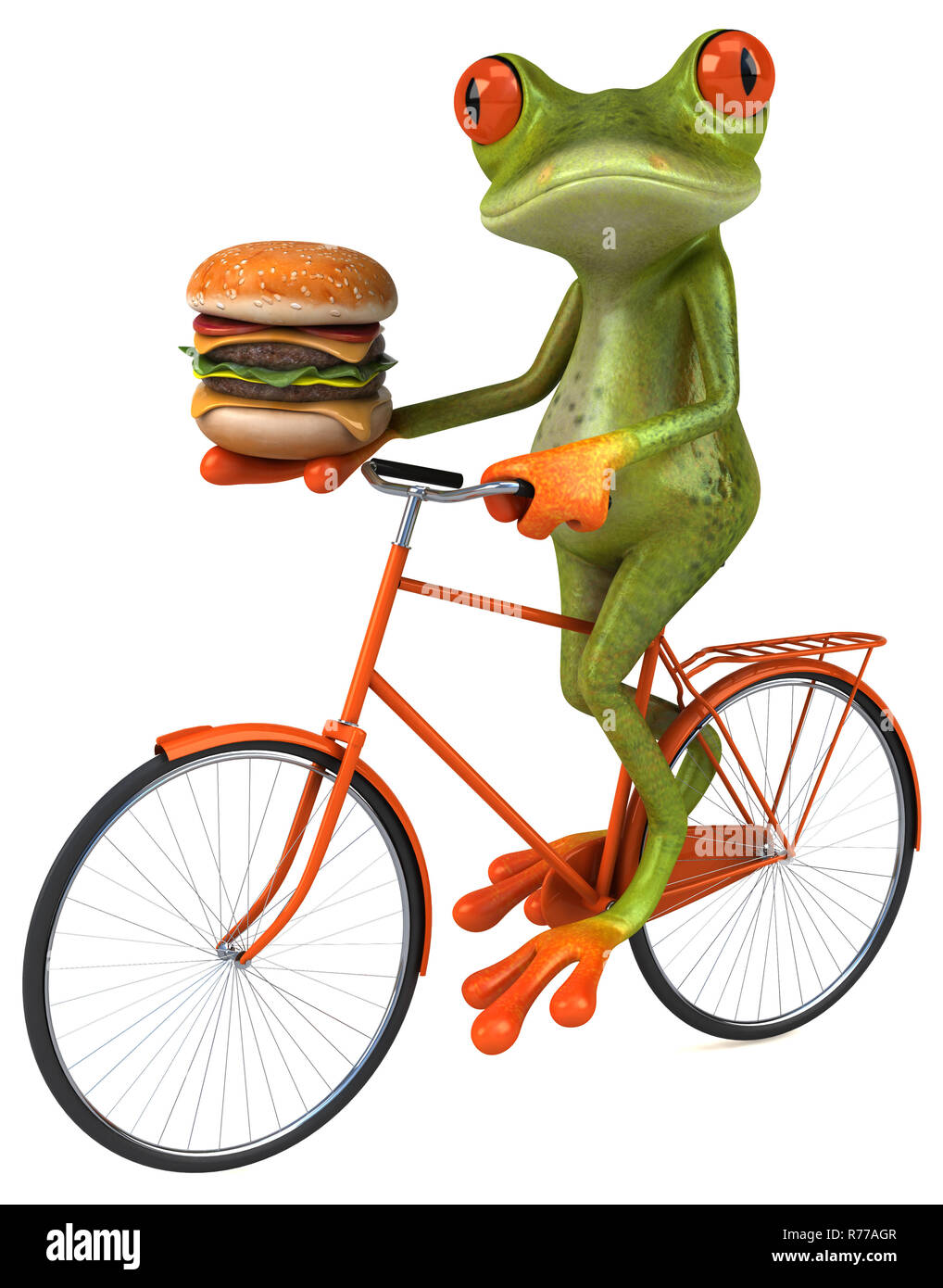 Fun frog - 3D Illustration Stock Photo - Alamy