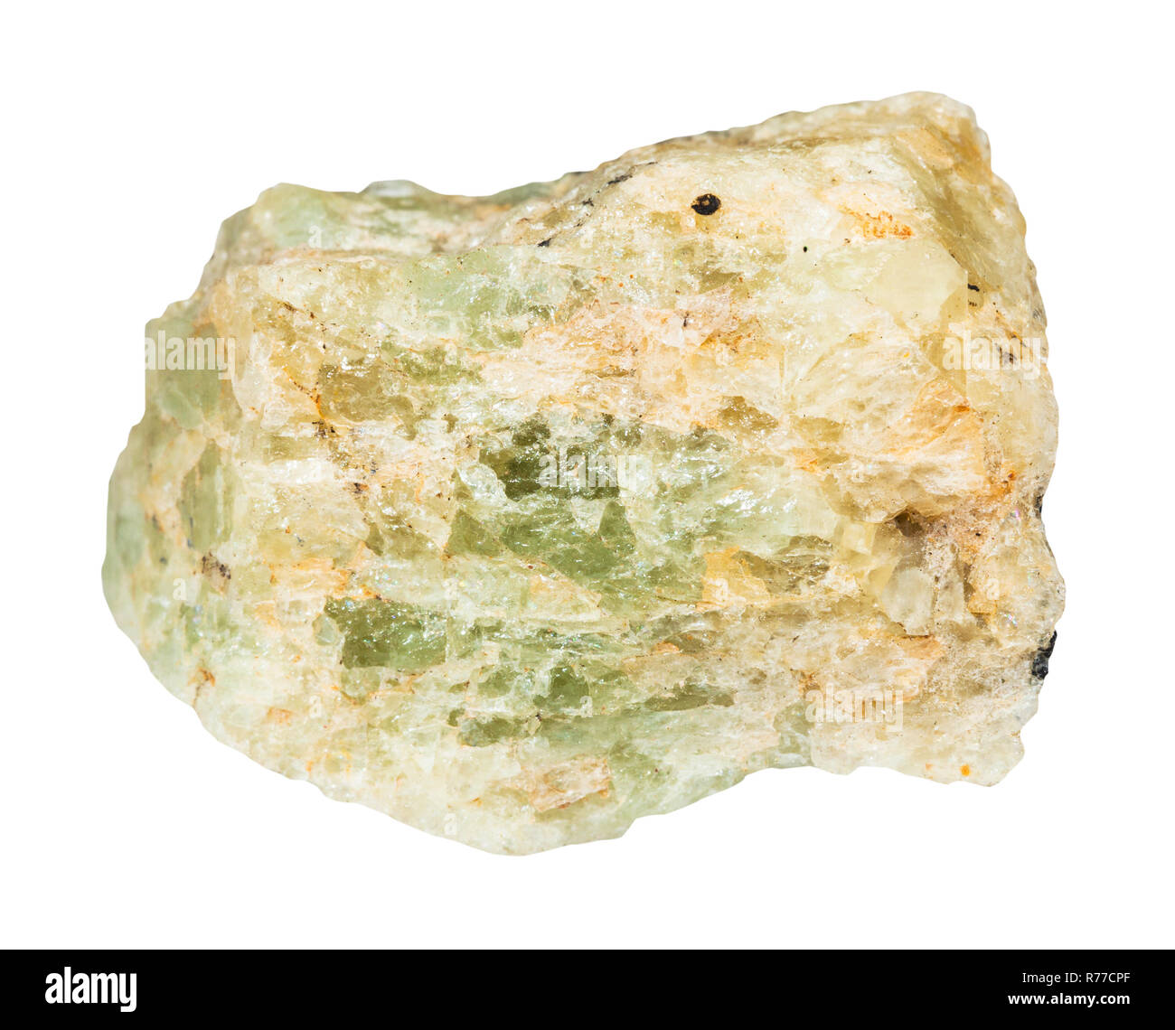 raw chrysoberyl (green beryl) crystal isolated Stock Photo - Alamy