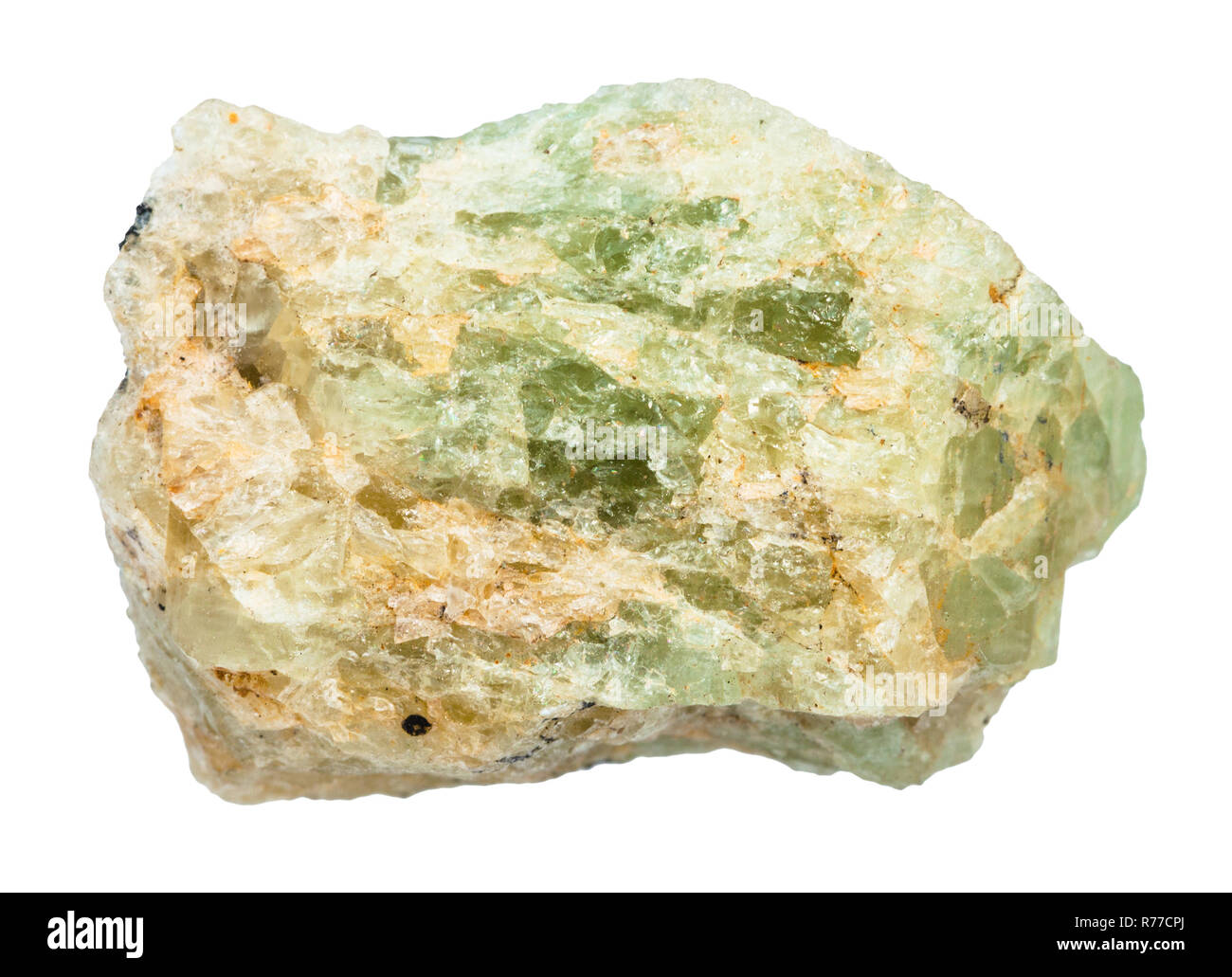 rough chrysoberyl (green beryl) crystal isolated Stock Photo - Alamy