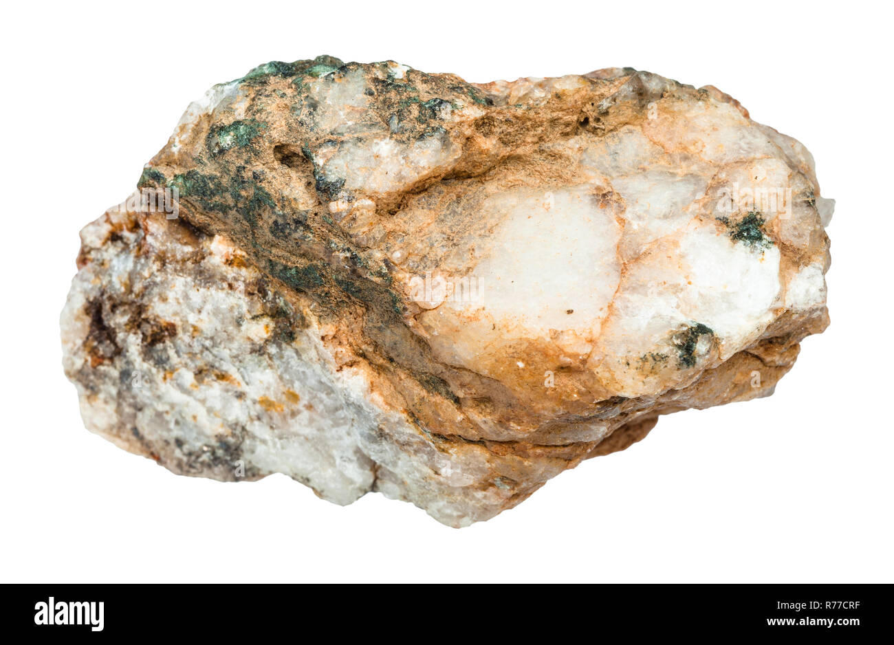 rough Albite stone isolated on white Stock Photo - Alamy