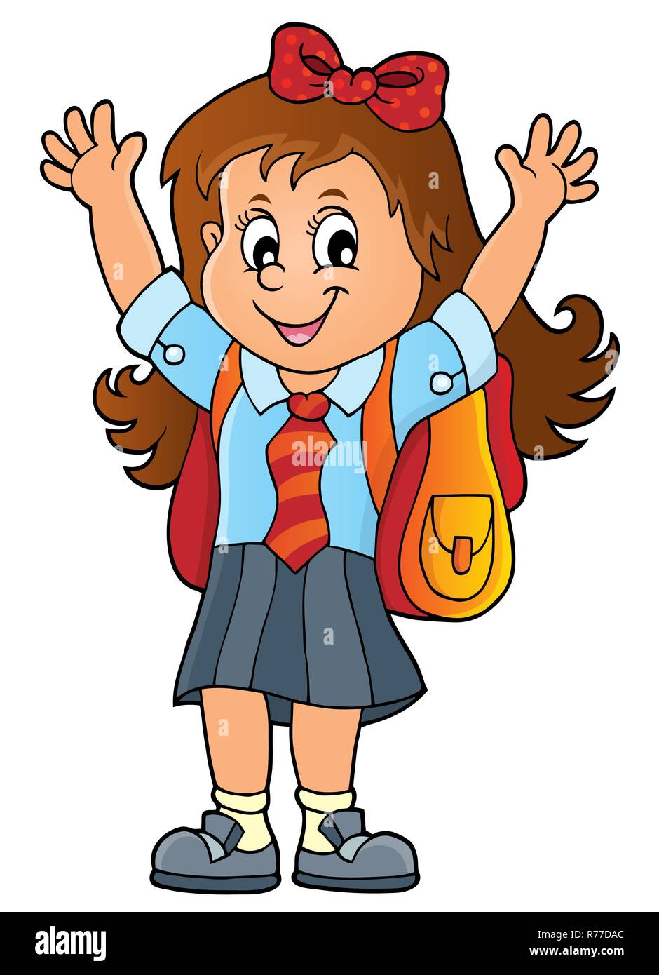 Happy pupil girl theme image 1 Stock Photo - Alamy
