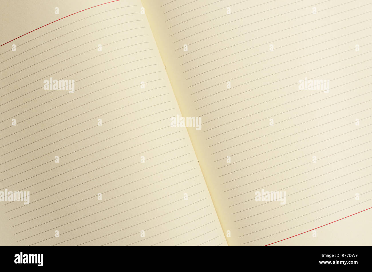 Blank pages in an open notebook Stock Photo - Alamy