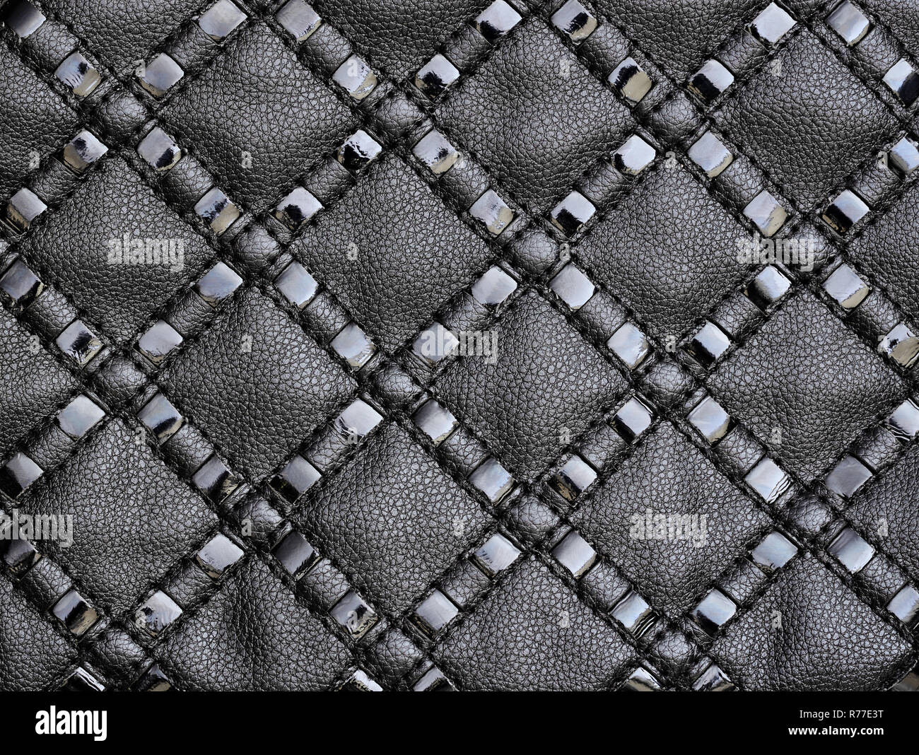 Texture of black leather with diagonal stripes Stock Photo - Alamy