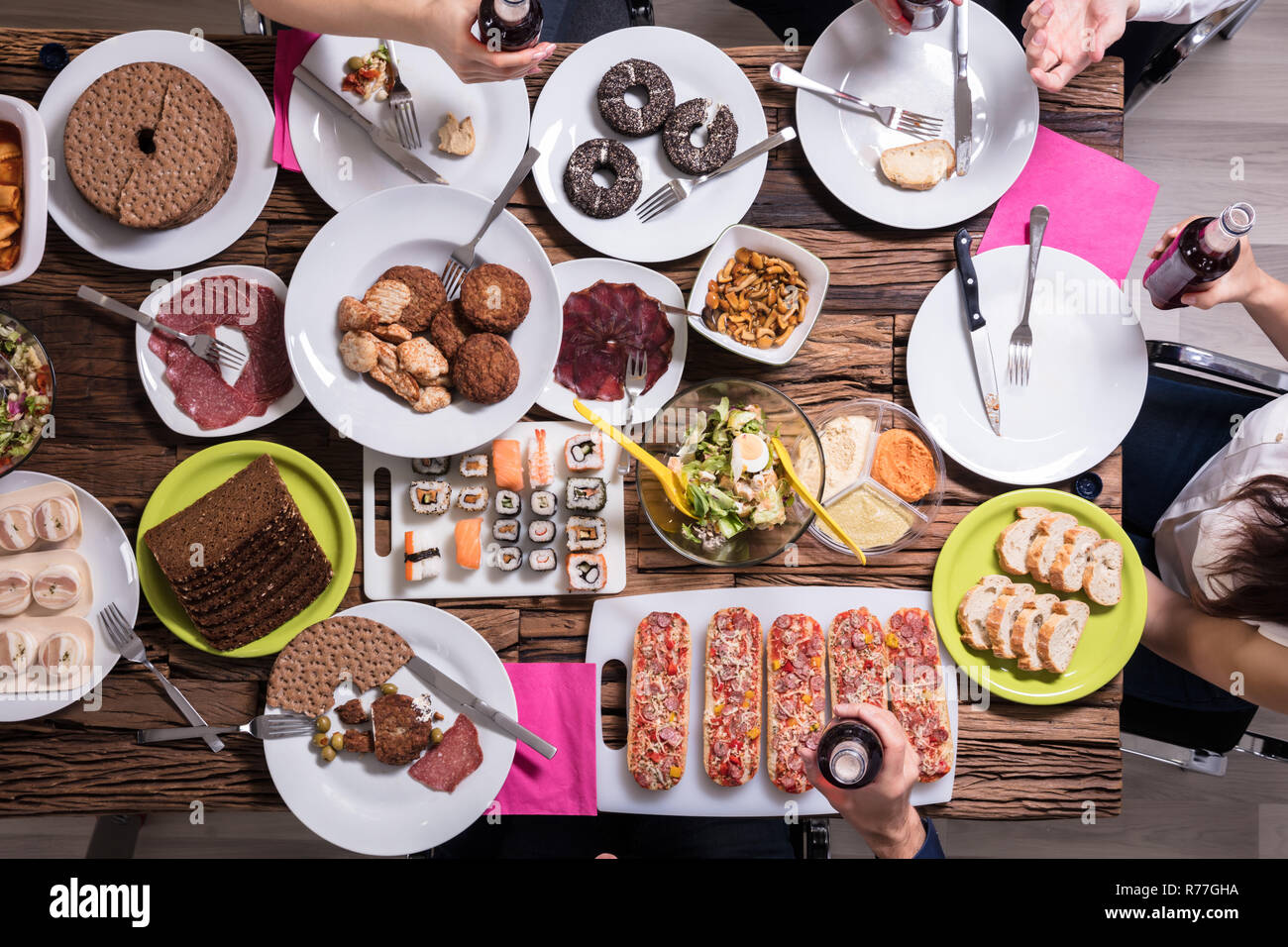 Friends Having Lunch Together Stock Photo - Alamy