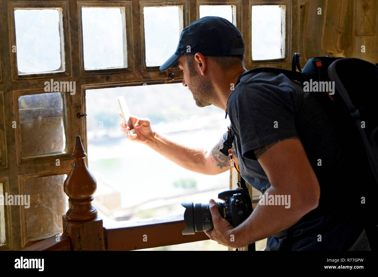 Back view of looking trought window Stock Photo - Alamy