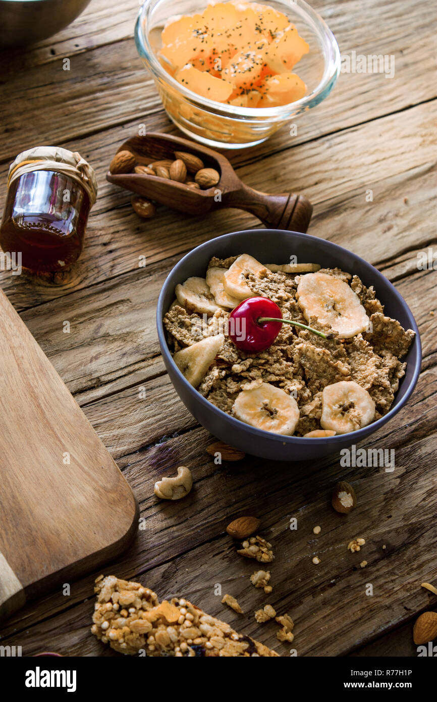 Healthy breakfast variety Stock Photo - Alamy