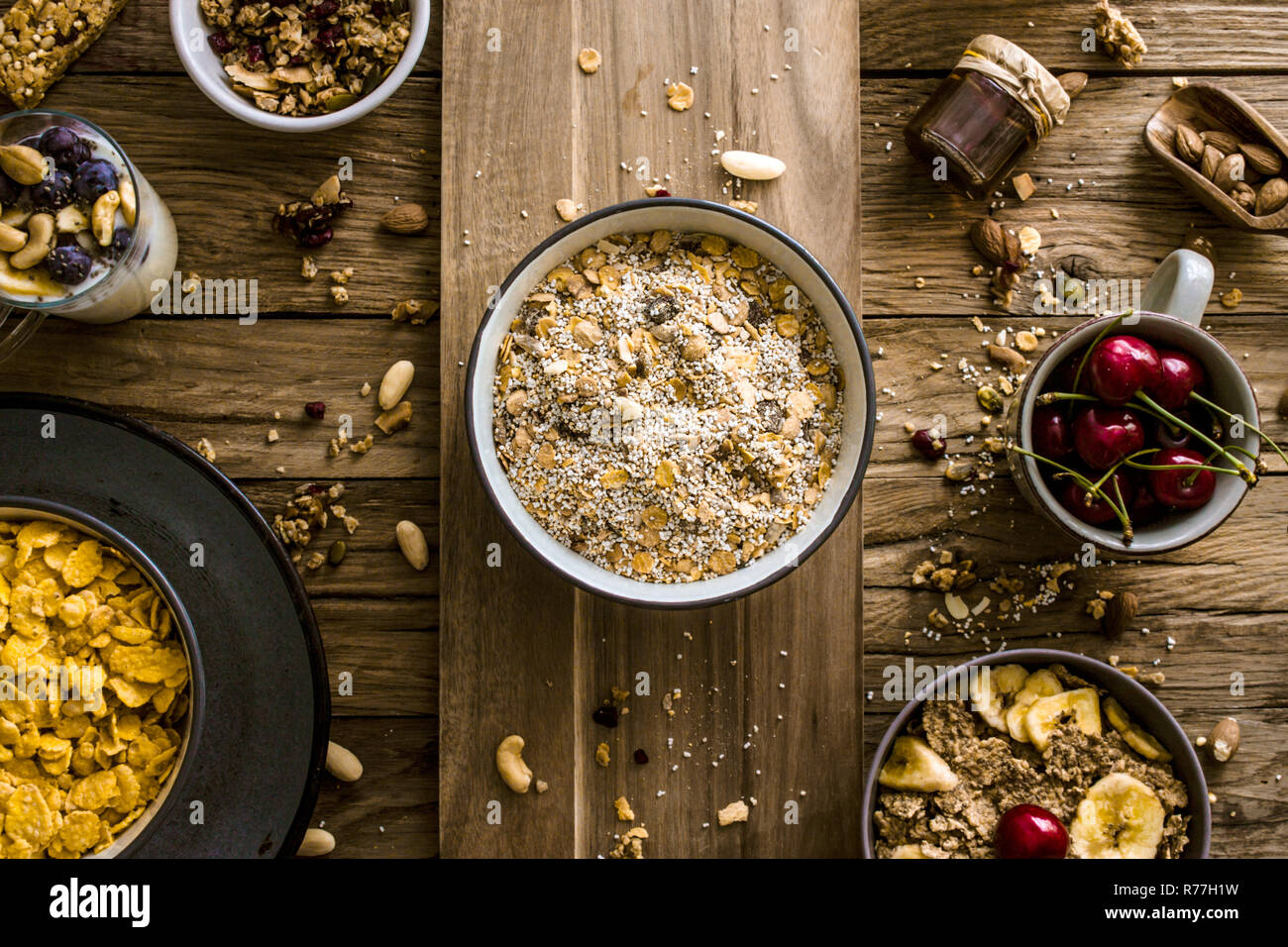 Healthy breakfast variety Stock Photo - Alamy