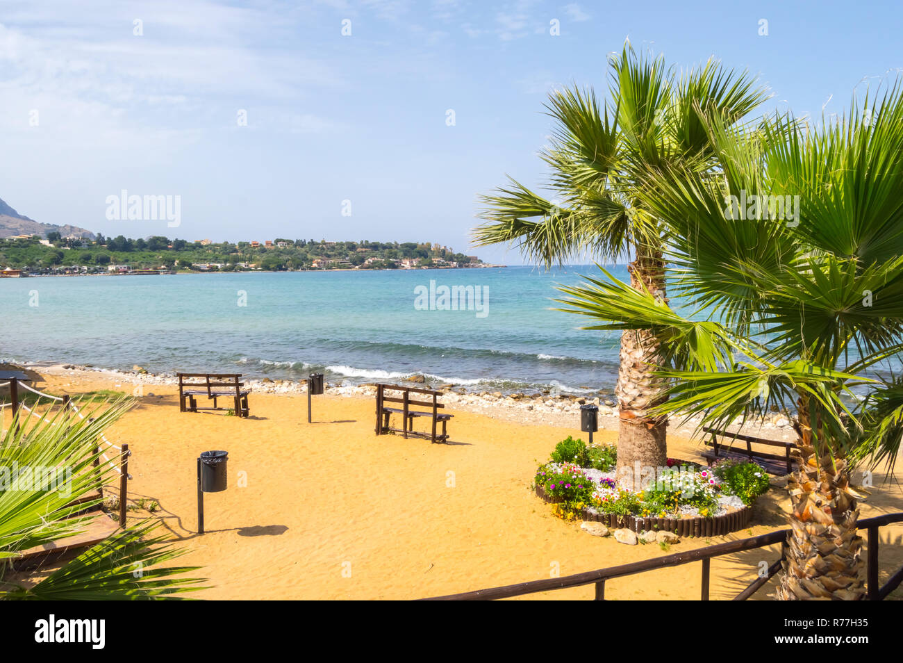 View of the sandy beach Stock Photo - Alamy