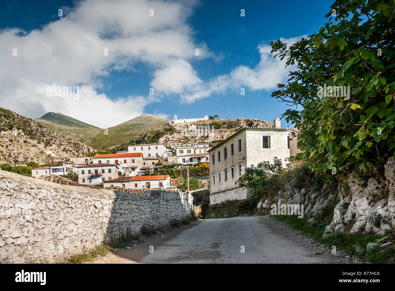 Dhermi traditional village view hi-res stock photography and images - Alamy