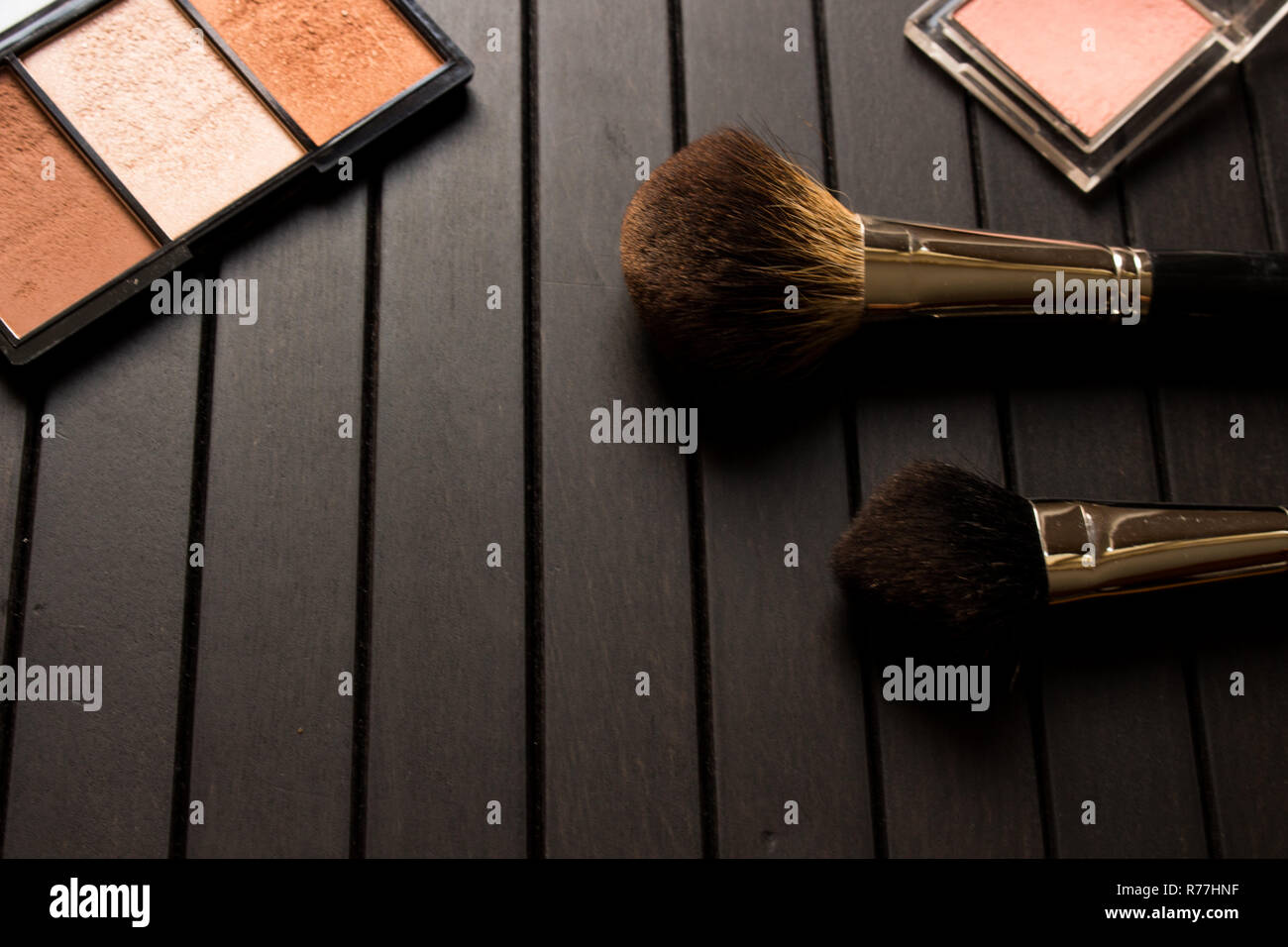 Makeup brush . Face powder bronzer and cosmetic blush brush Stock Photo ...