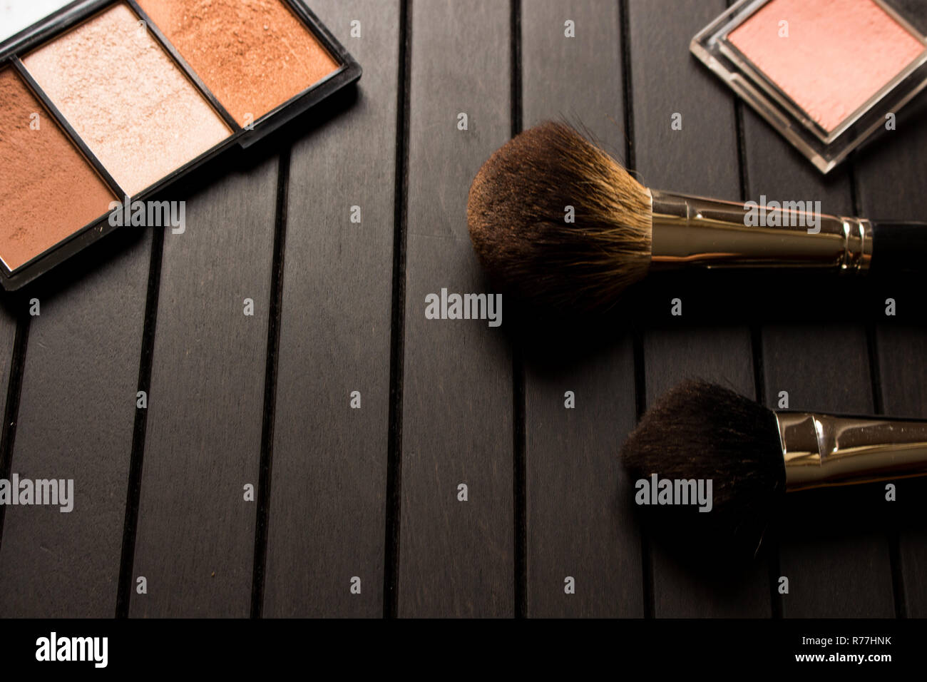 Makeup brush . Face powder bronzer and cosmetic blush brush Stock Photo ...