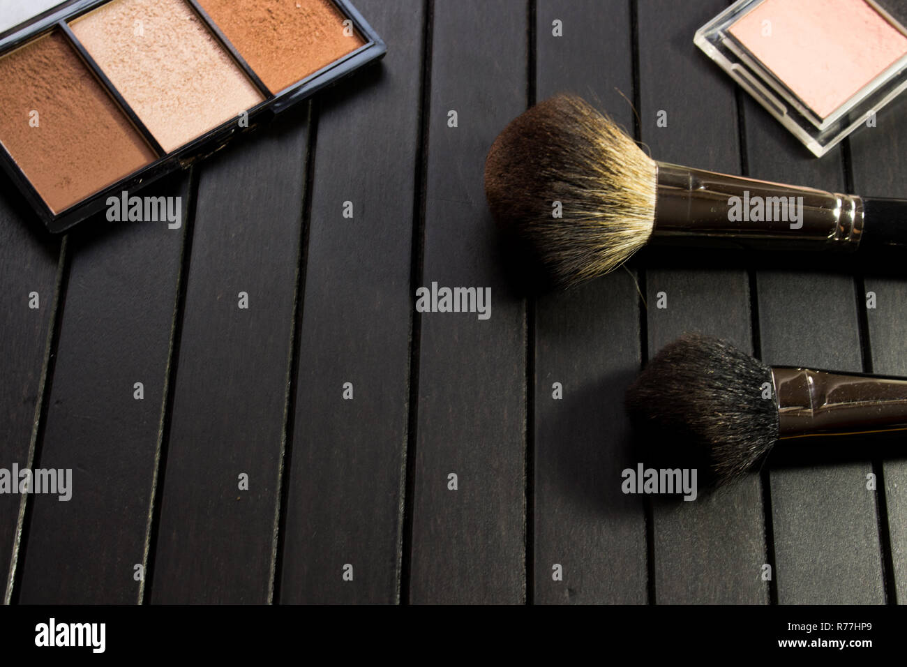 Makeup brush . Face powder bronzer and cosmetic blush brush Stock Photo ...