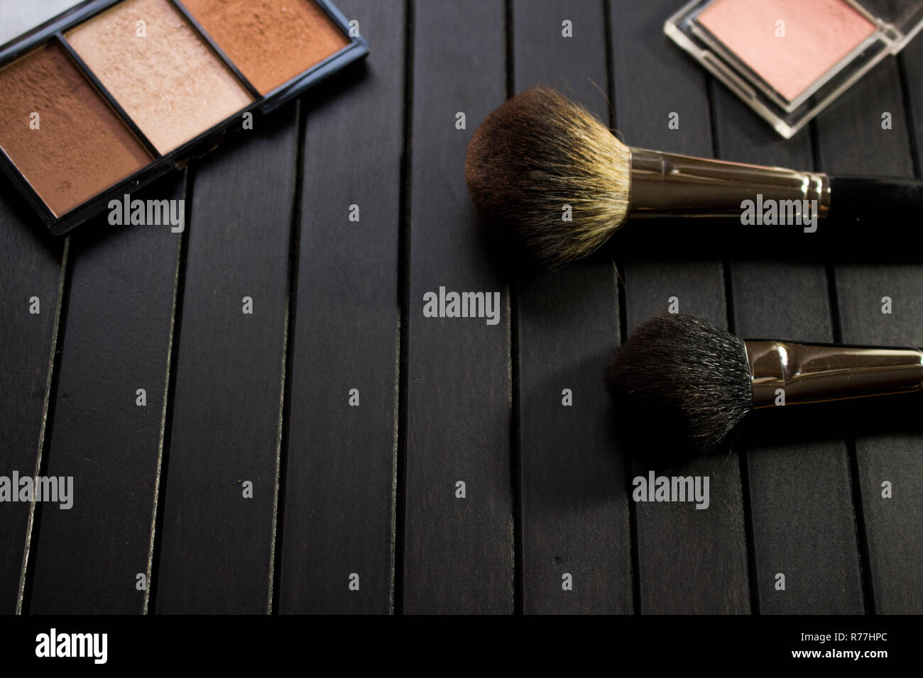 Makeup brush . Face powder bronzer and cosmetic blush brush Stock Photo ...