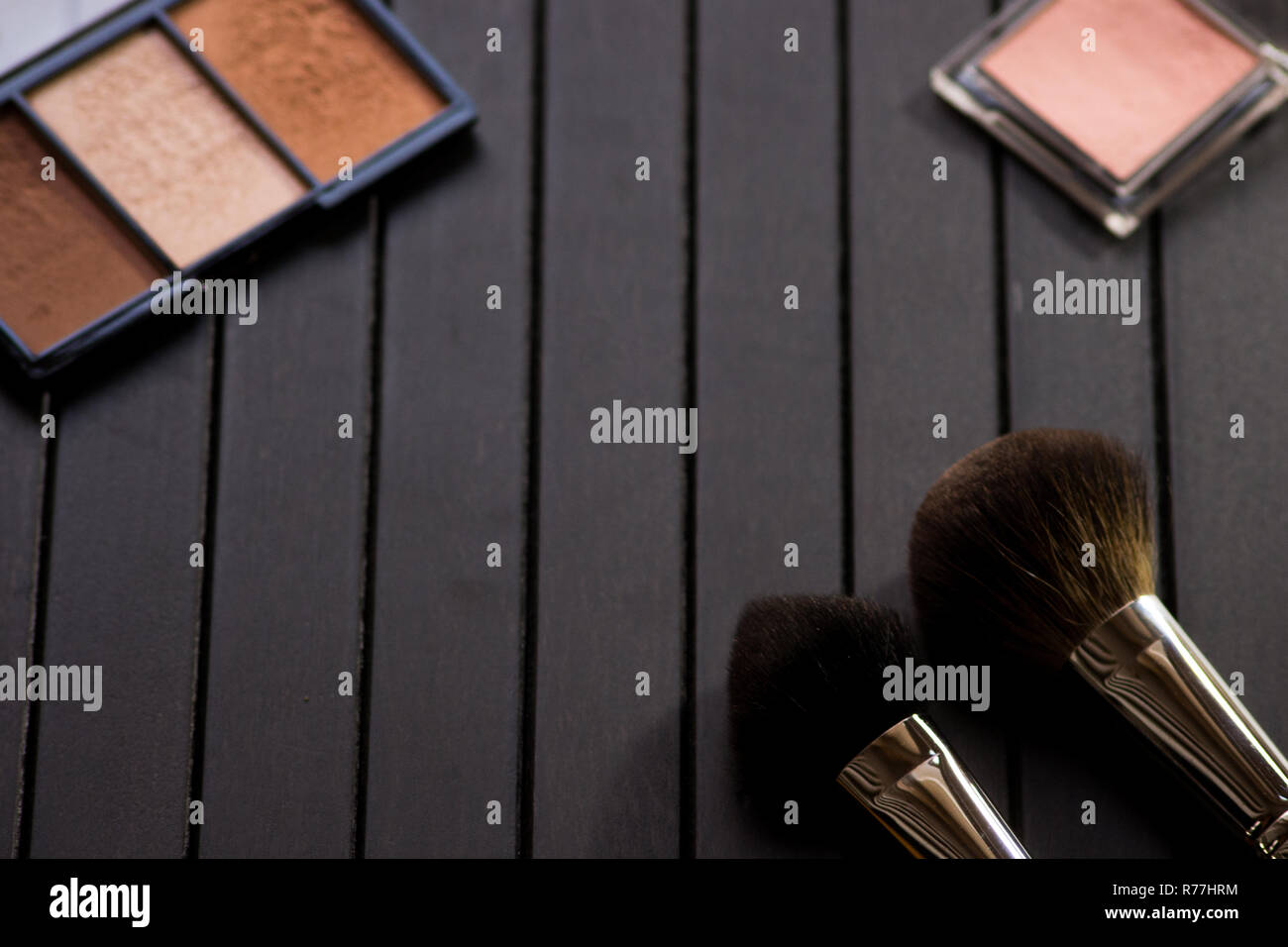 Makeup brush . Face powder bronzer and cosmetic blush brush Stock Photo ...