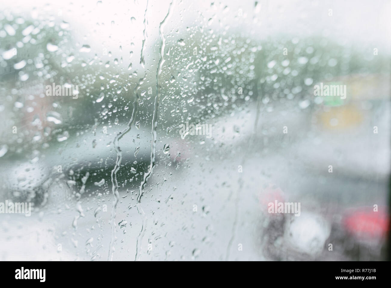 Rain drops on bus window hi-res stock photography and images - Alamy