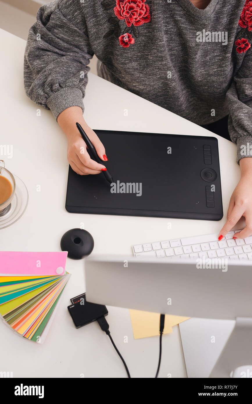 Designers workplace tablet color hi-res stock photography and images - Alamy