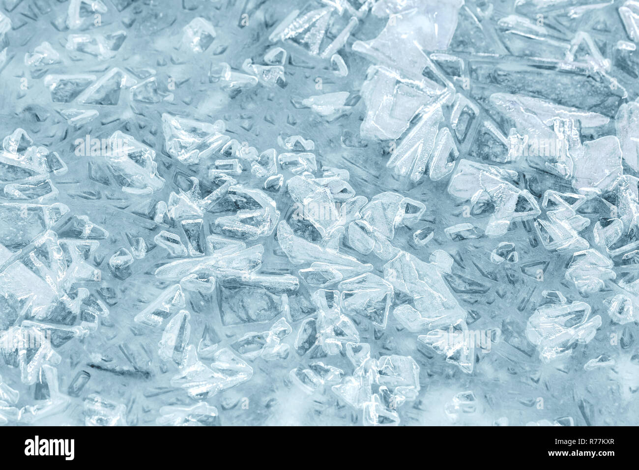 Structure of crystal cold ice surface. Frozen lake in winter, textured ...