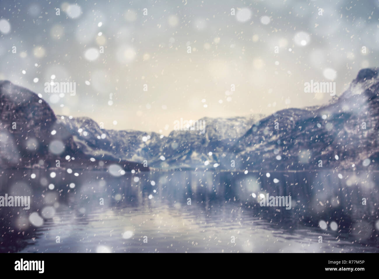 Blurred Winter Nature landscape outdoor background Stock Photo - Alamy