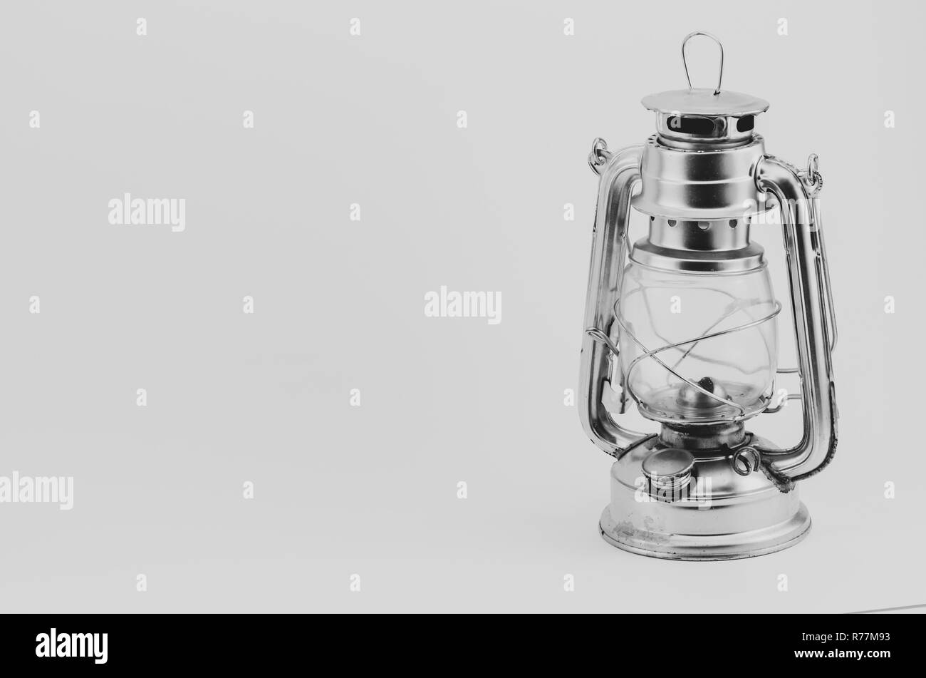 old fashioned petrol lamp - white background Stock Photo - Alamy