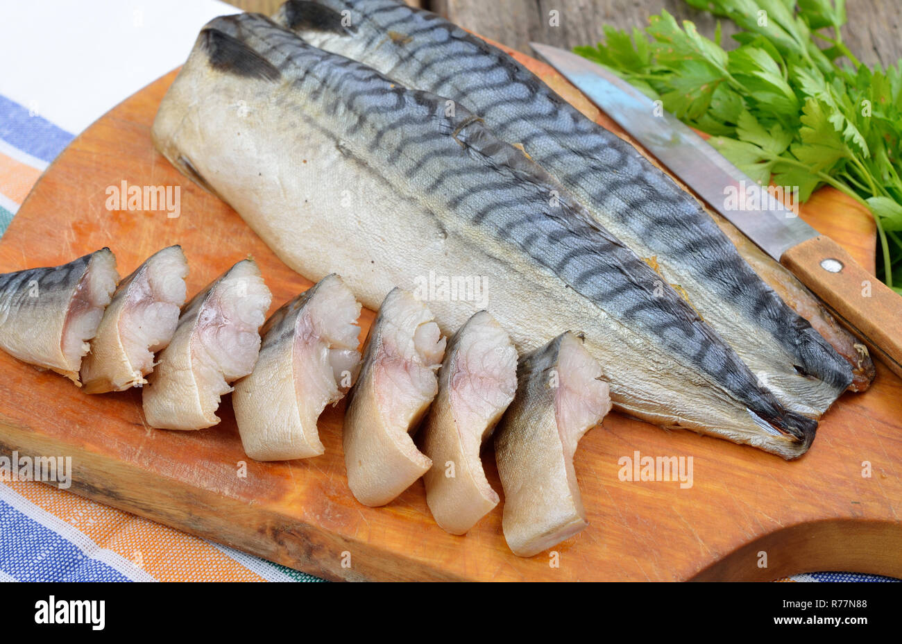 Cold smoked mackerel Stock Photo - Alamy