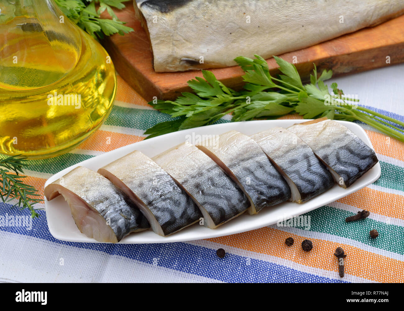 Cold smoked mackerel Stock Photo - Alamy