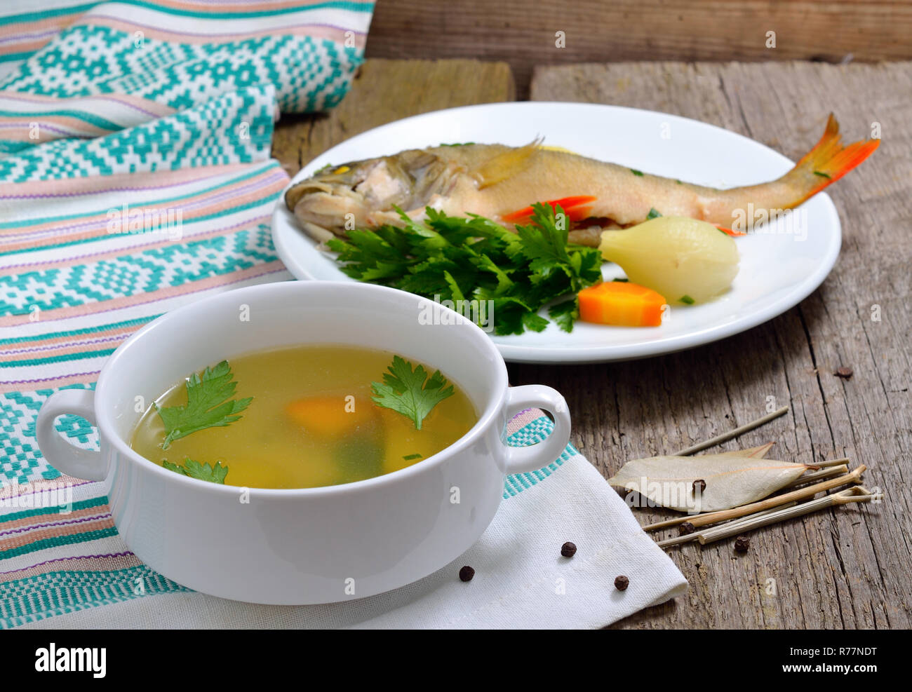 Ukha soup hi-res stock photography and images - Alamy