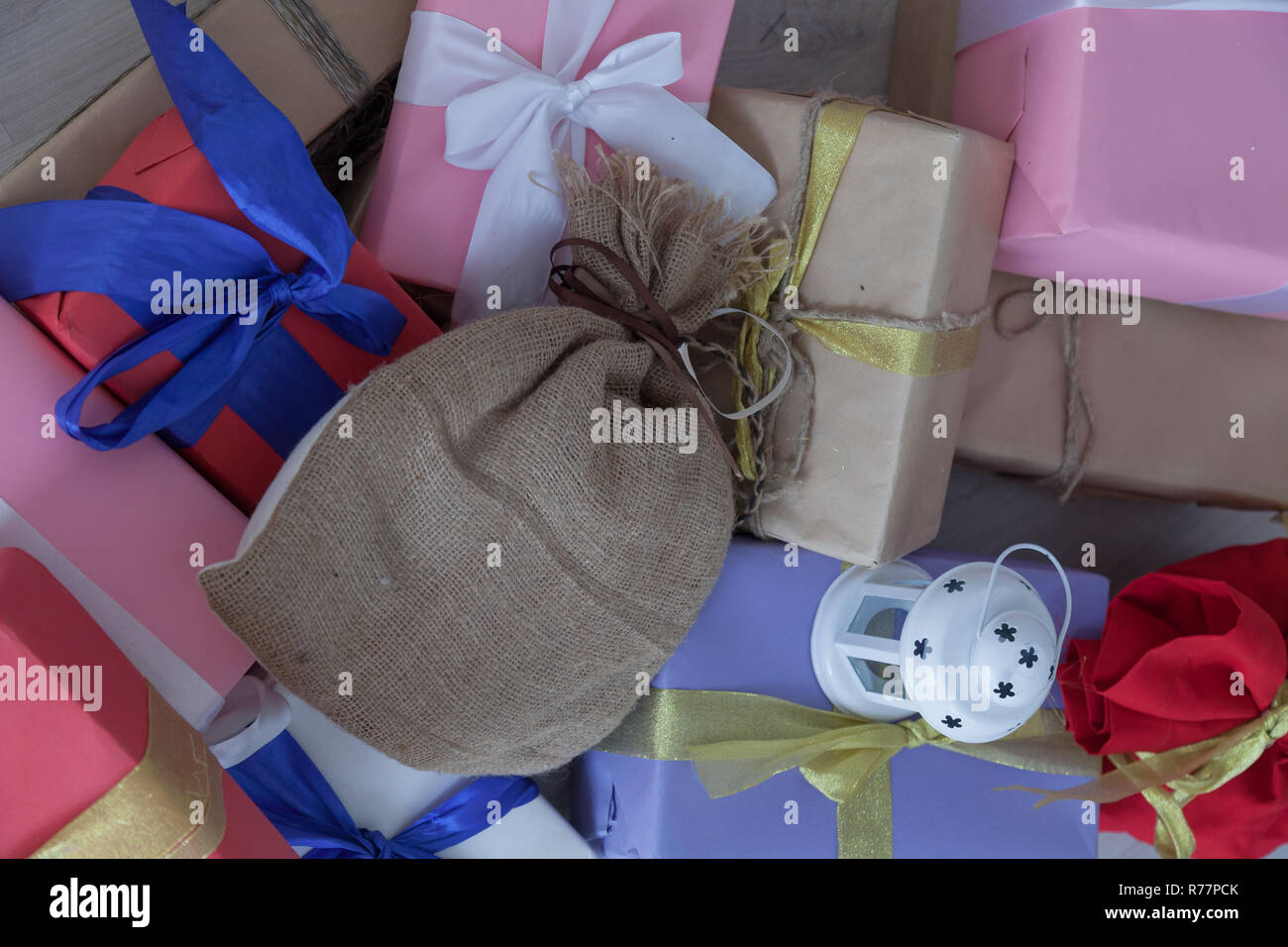 Christmas tree Garland lights new year holiday gifts white home decor ...