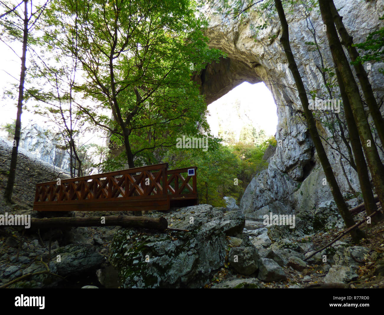 Canyon and natural stone arches of river Vratna in eastern Serbia Stock ...