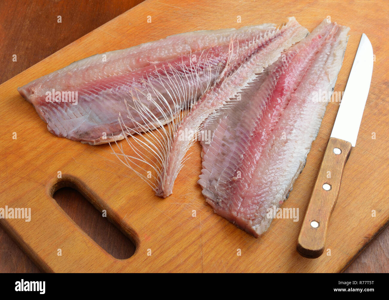 Fillet of a herring and skeleton Stock Photo - Alamy