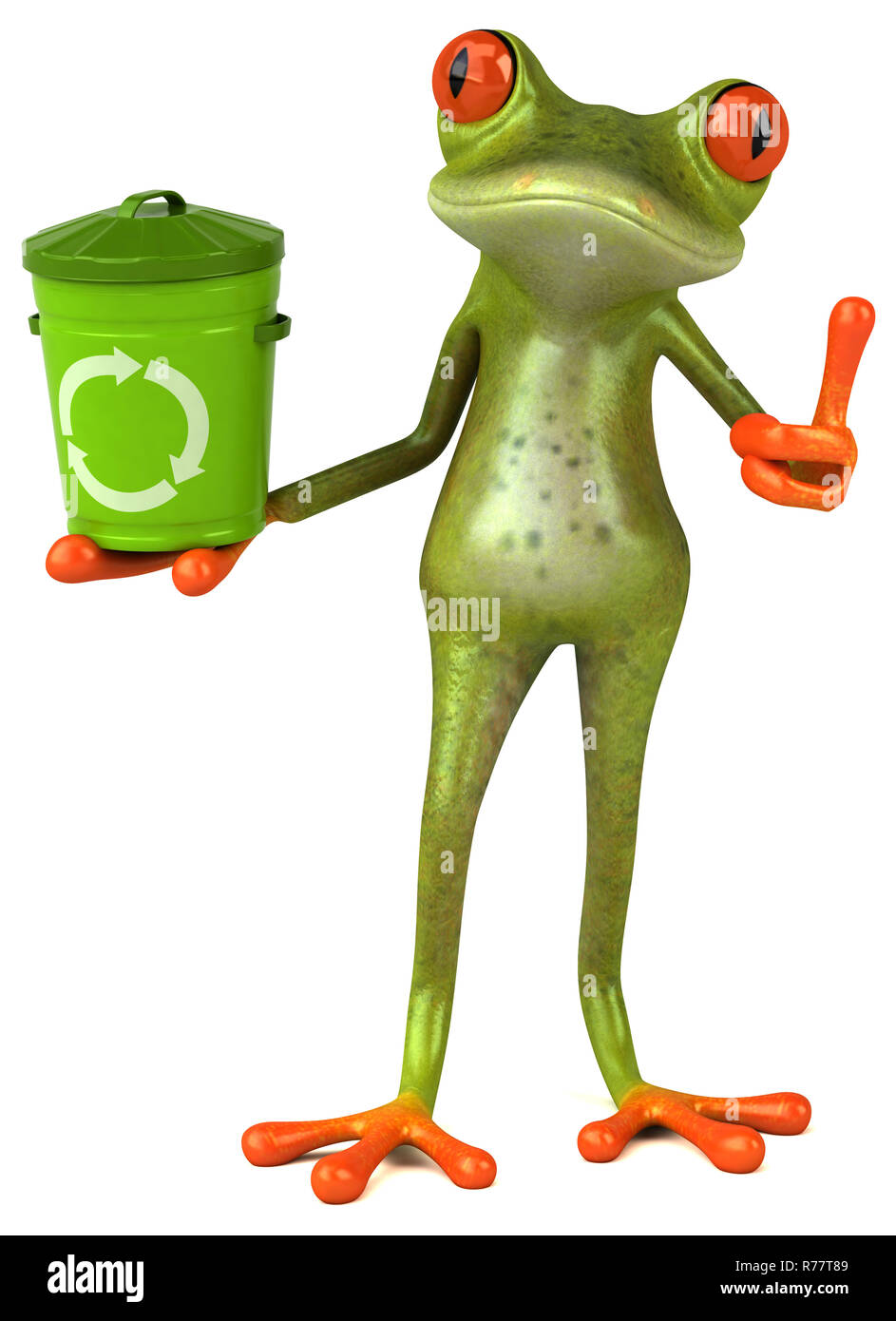 Fun frog - 3D Illustration Stock Photo - Alamy