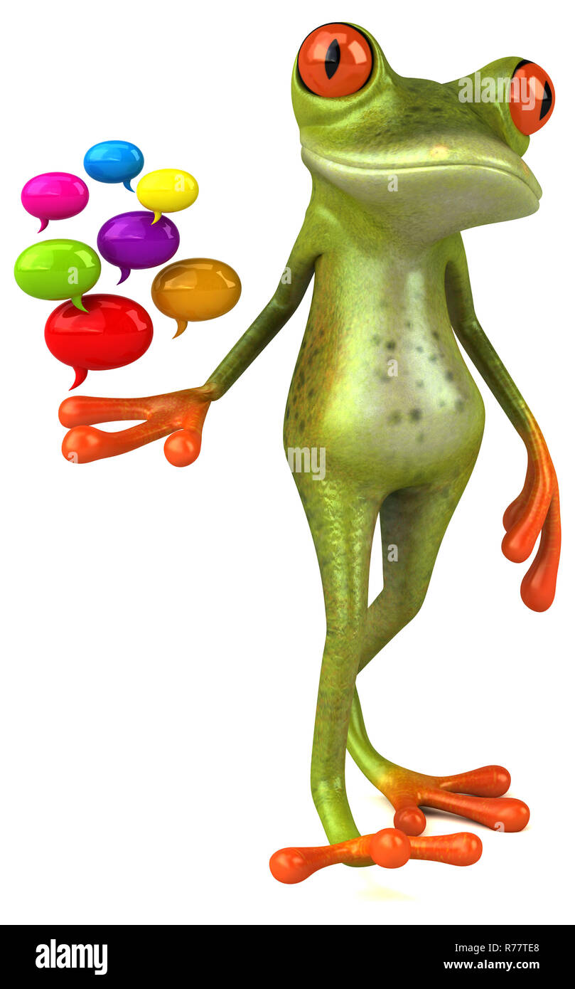 Fun frog - 3D Illustration Stock Photo - Alamy