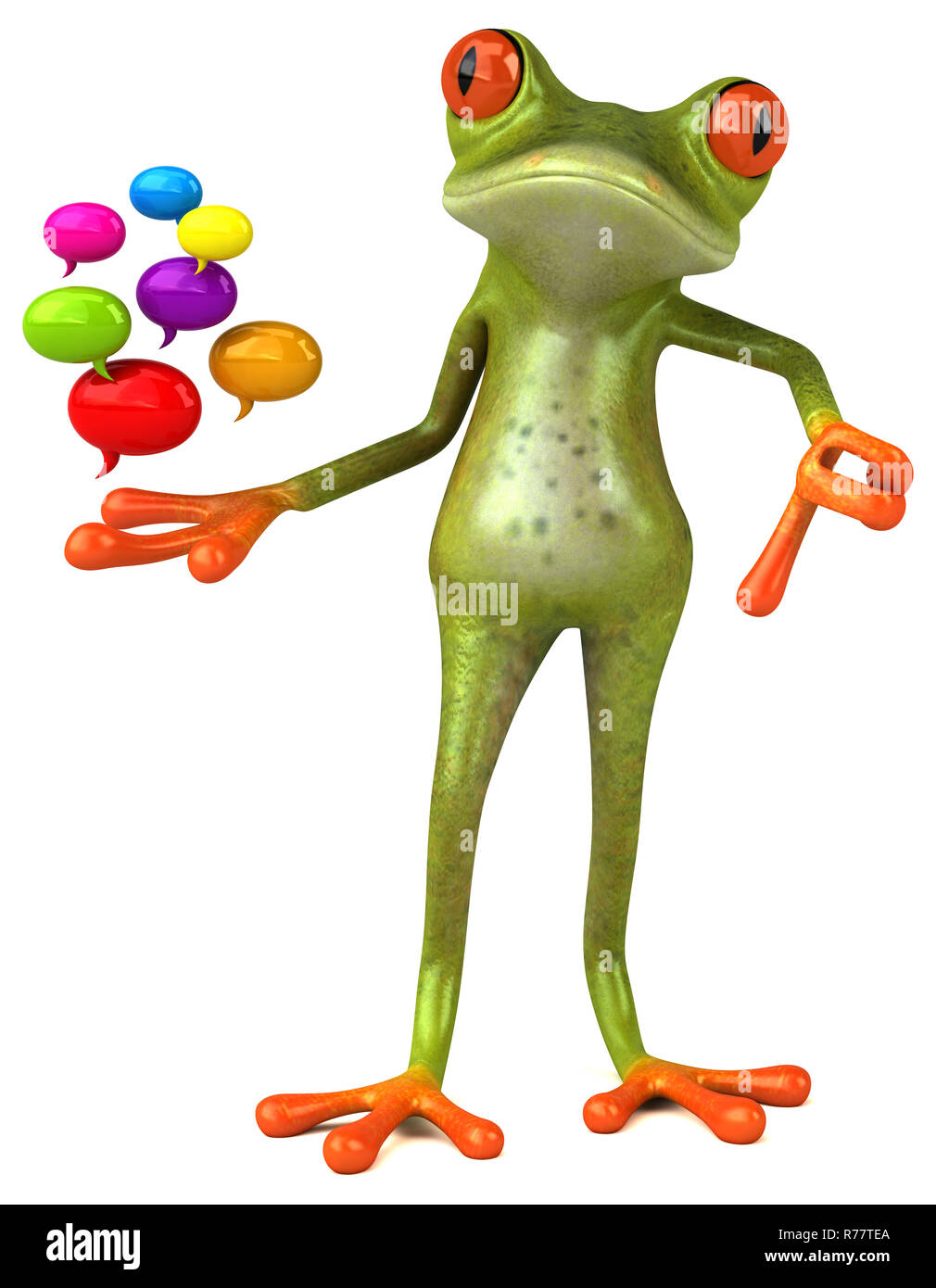 Fun frog - 3D Illustration Stock Photo - Alamy