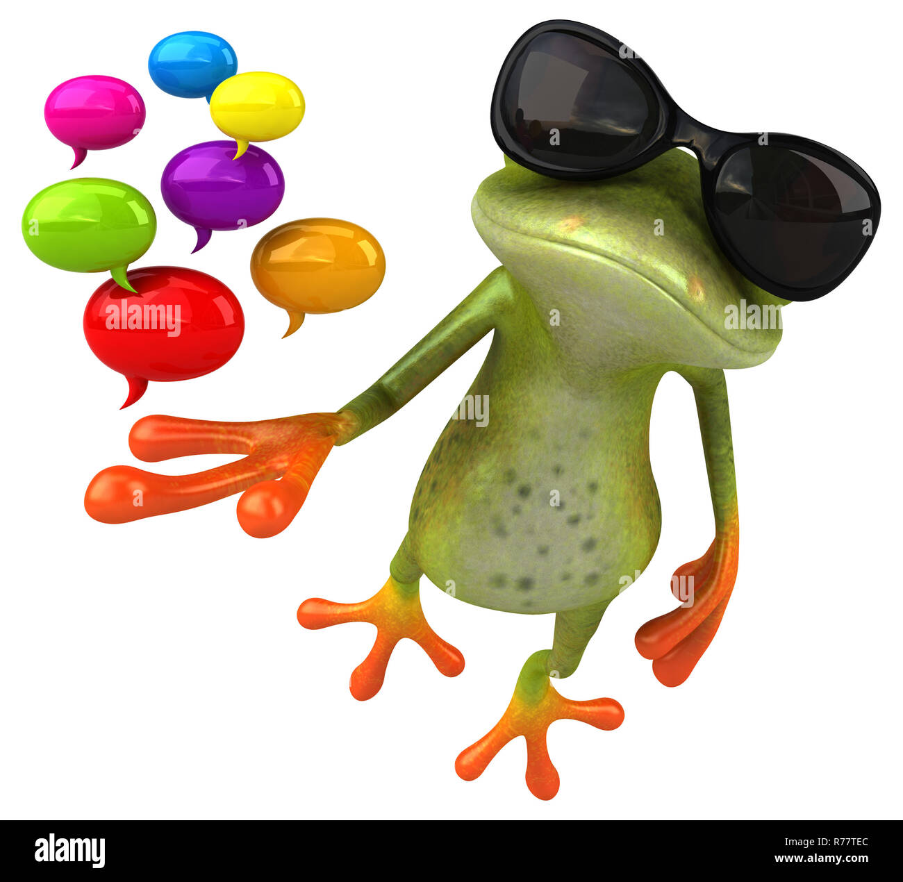 Fun frog - 3D Illustration Stock Photo - Alamy