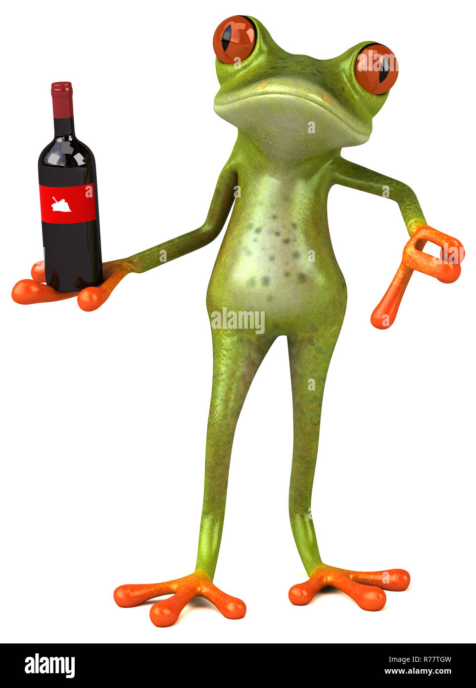 Fun frog - 3D Illustration Stock Photo - Alamy