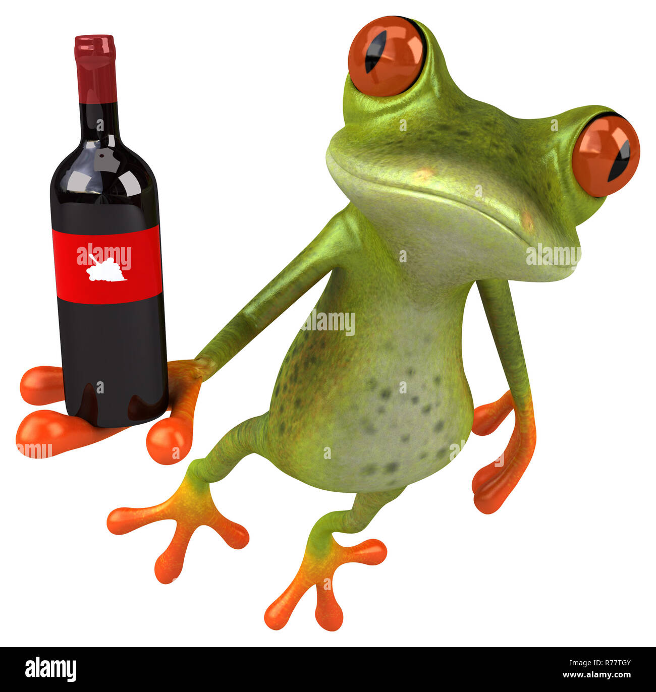 Fun frog - 3D Illustration Stock Photo - Alamy
