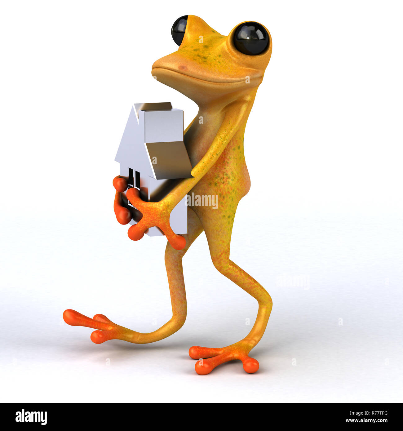 Fun frog- 3D Illustration Stock Photo - Alamy