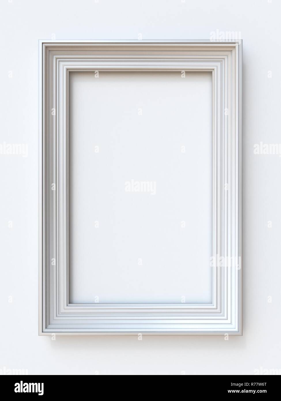 White picture frame rectangular 3D rendering illustration Stock Photo ...